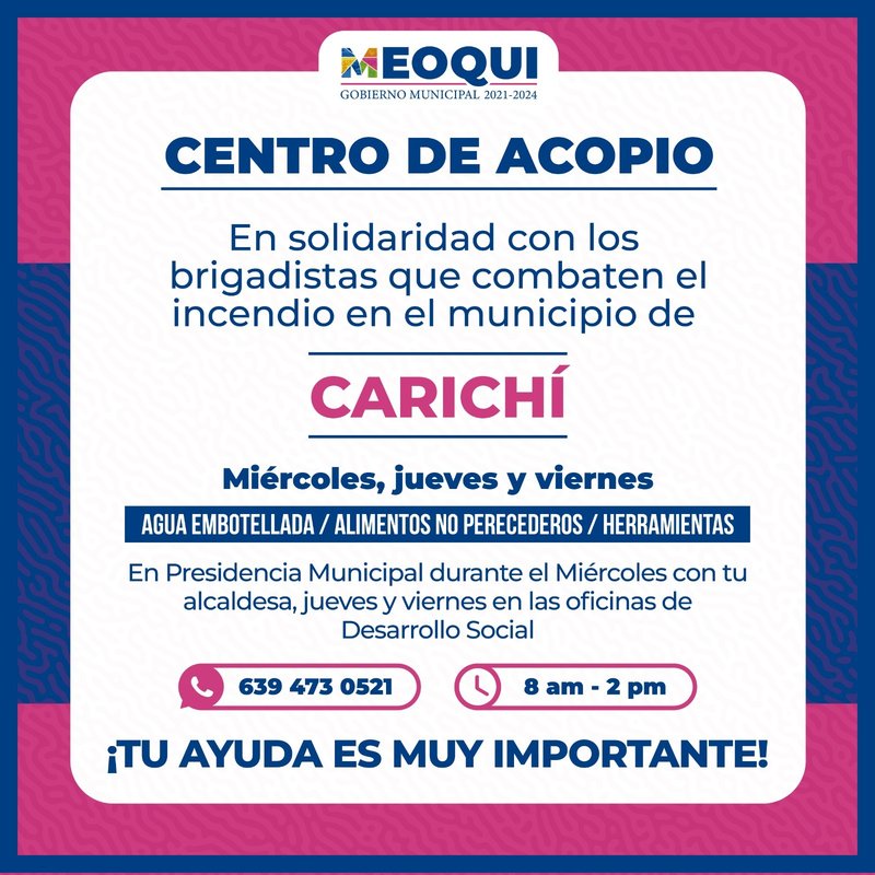 INSTALAN EN MEOQUI CENTRO DE ACOPIO PARA APOYAR A BRIGADISTAS QUE ...